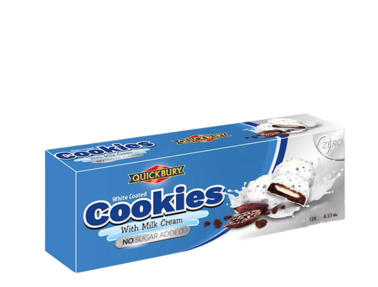 White Coated Cookies Milk Cream, No Sugar Added | QUICKBURY | 18 items ...