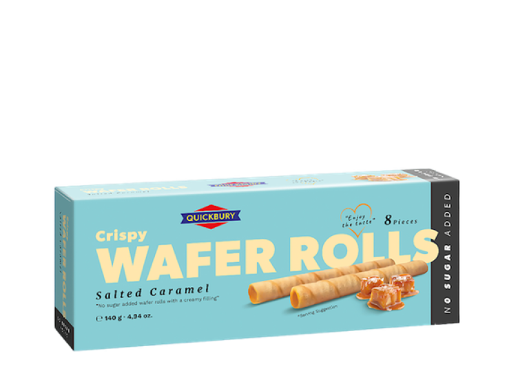 Crispy Wafer Rolls Salted Caramel | QUICKBURY | 30 items per pack ...