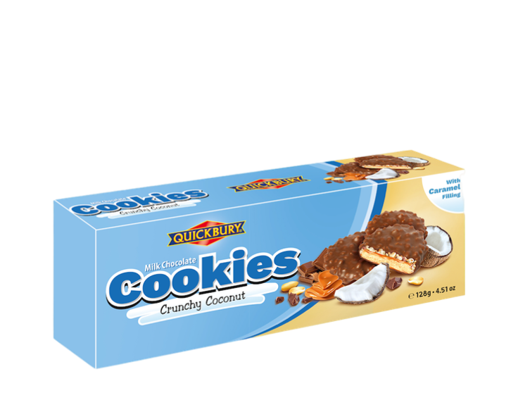 Milk Chocolate Cookies Crunchy Coconut | QUICKBURY | 18 items per pack ...