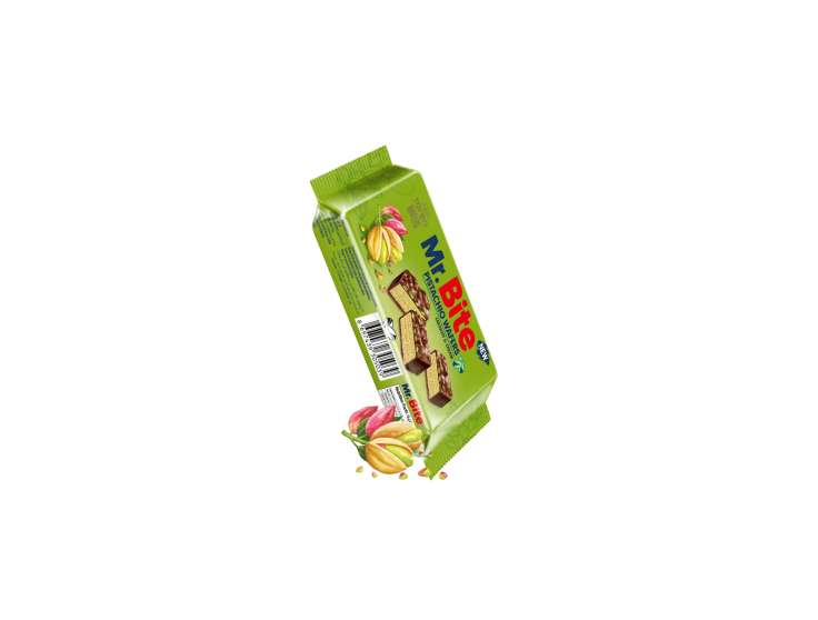 Mr. Bite, Milk Chocolate Coated Wafer with Pistachio Cream | TOREN | 24 items per pack ...
