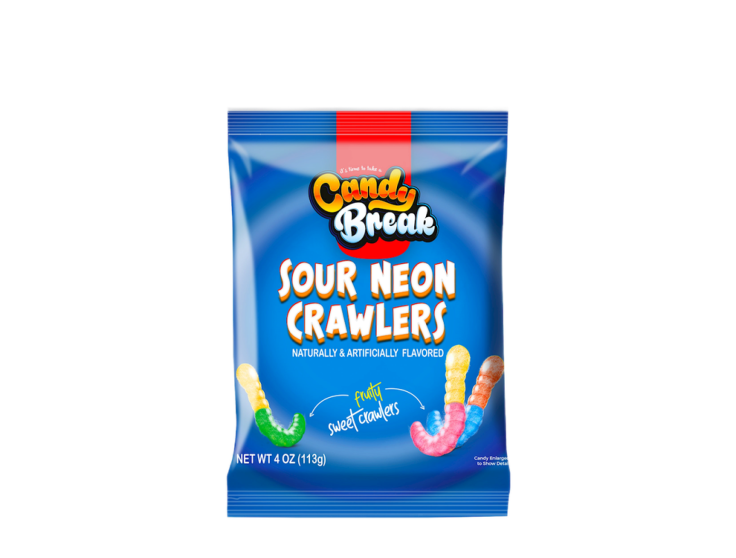 Sour Neon Crawler Gummy Candy | CANDY BREAK | 12 items per pack ...