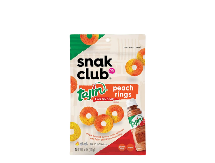Tajin Chili & Lime Seasoned Peach Rings | Snak Club | 6 items per pack ...
