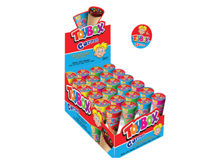 Cornet, Wafer with Hazelnut Cream | TOY BOX | 24 items per pack ...