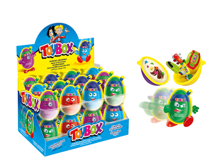 Max Egg, Toy, Dragee, Cocoa and Milk Cream, Boy | TOY BOX | 24 items ...