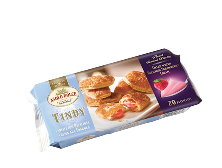 Tindy Finest Italian Puff Pastry with Strawberry cream | Asolo Dolce ...