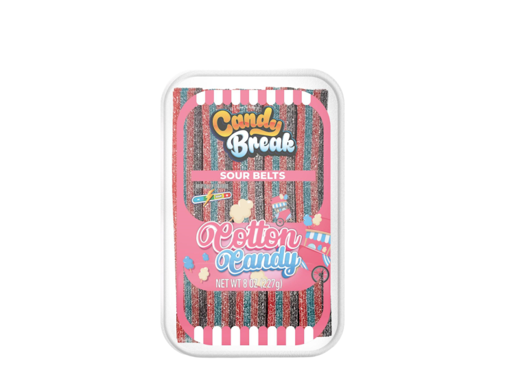 Vegan Liquorice Sour Cotton Candy Belts | CANDY BREAK | 6 items per ...