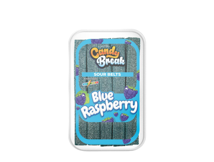 Vegan Liquorice Sour Blue Raspberry Belts | CANDY BREAK | 6 items per ...