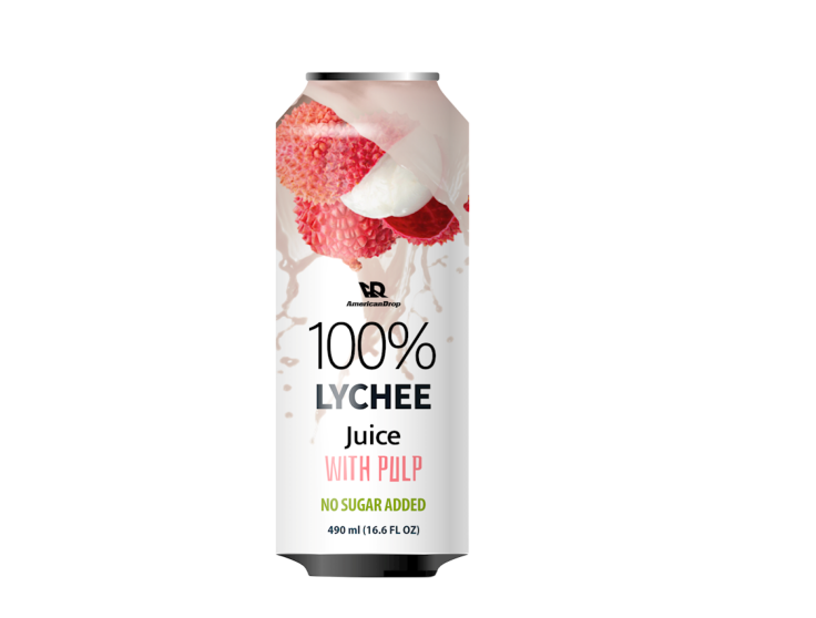 100% Lychee Juice with Pulp | AMERICAN DROP | 24 items per pack ...