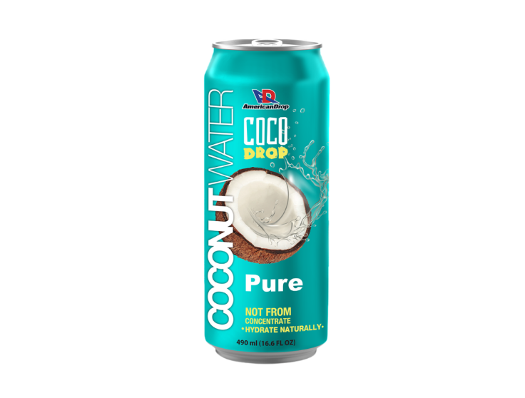 Coco Drop Coconut Water, Pure (Can) | AMERICAN DROP | 24 items per pack ...