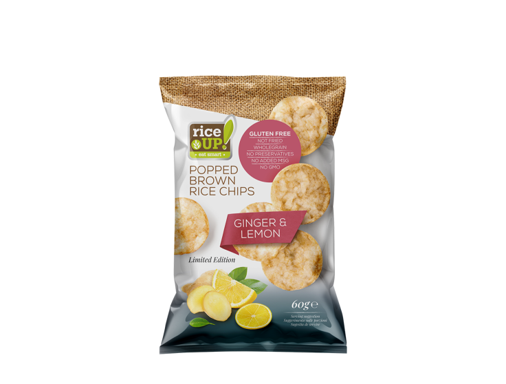 Whole Grain Rice Chips Ginger & Lemon | RiceUP! | 24 items per pack ...