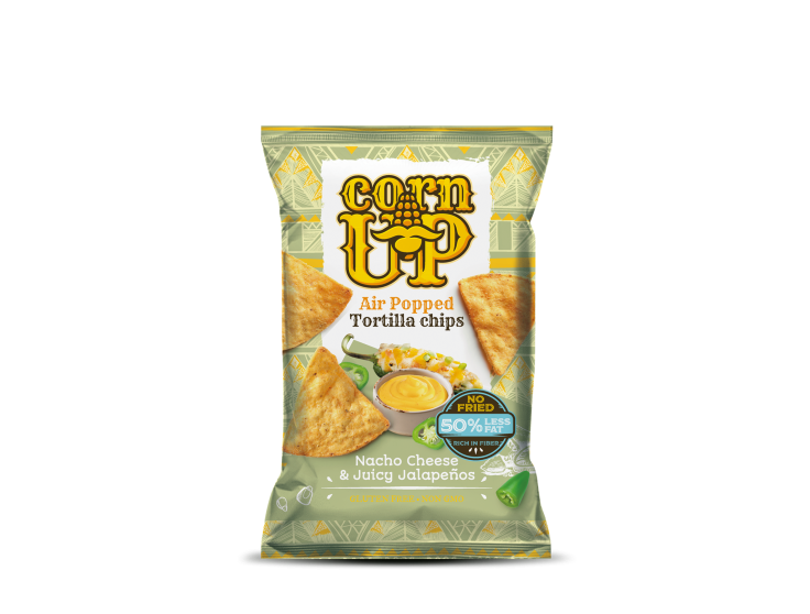 CornUP! Popped Tortilla Chips, Nacho Cheese & Juicy Jalapenos | RiceUP! | 24 items per pack ...