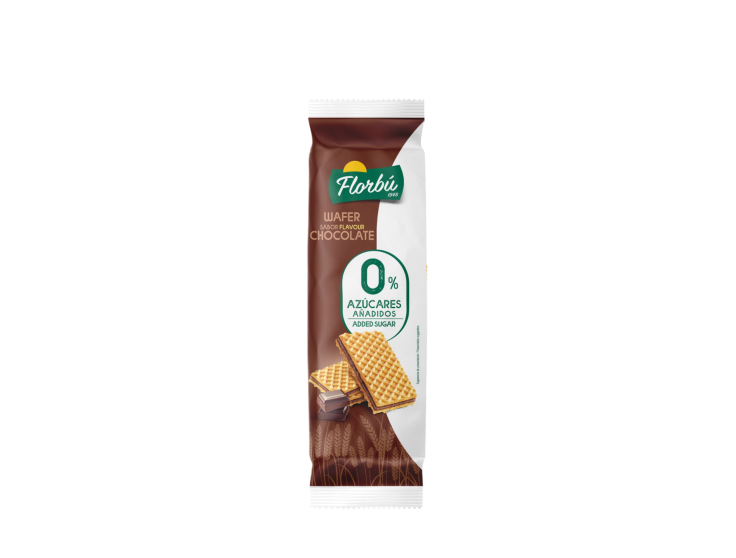 Chocolate filled wafer, 0% added sugar | Florbu | 14 items per pack ...