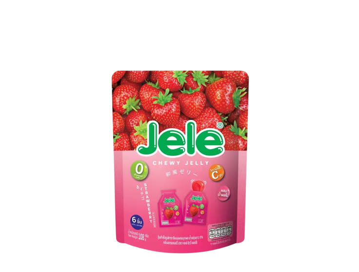 Jele Chewy Jelly, Strawberry | Jele | 24 items per pack | Prestige Concept