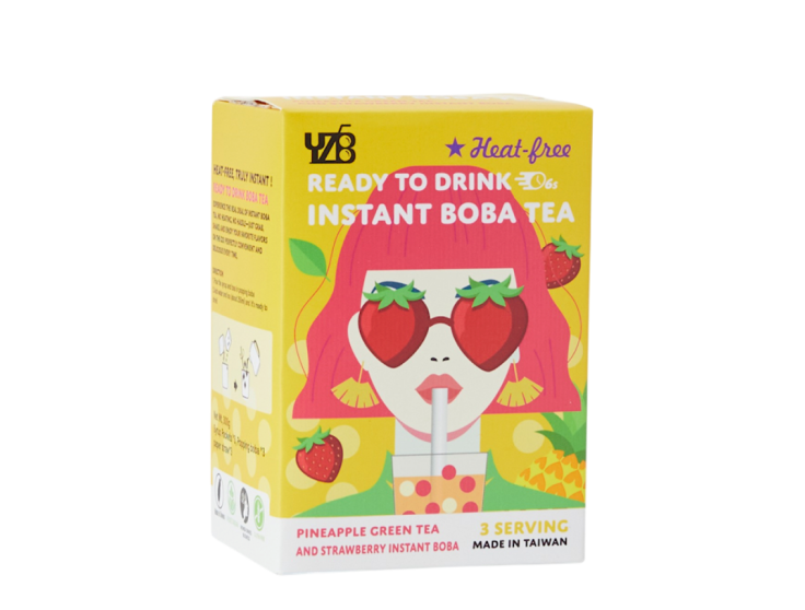 Pineapple Green Tea + Strawberry Popping Boba | YZB | 6 items per pack ...