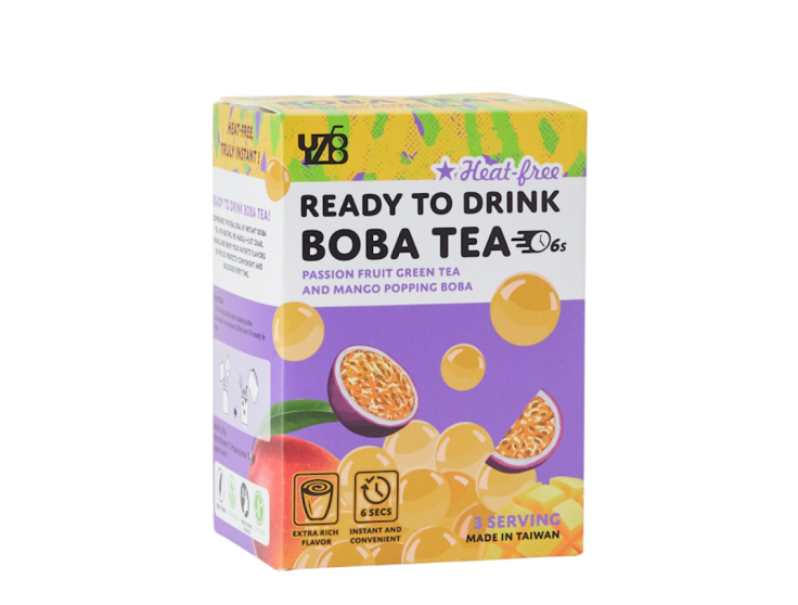 Instant Passion Fruit Green Tea + Mango Boba | YZB | 6 items per pack ...