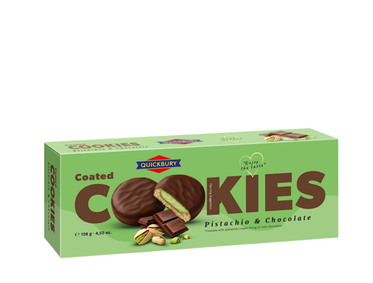 Coated Cookies Pistachio & Chocolate | QUICKBURY | 18 items per pack ...